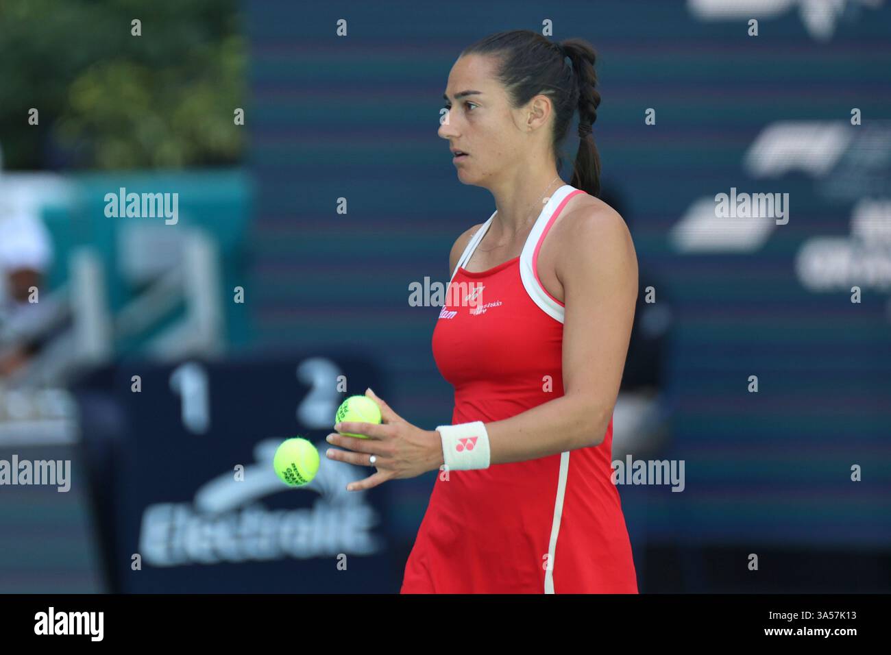 MIAMI GARDENS, FL - MARCH 21: Caroline Garcia (FRA) in action during an ...