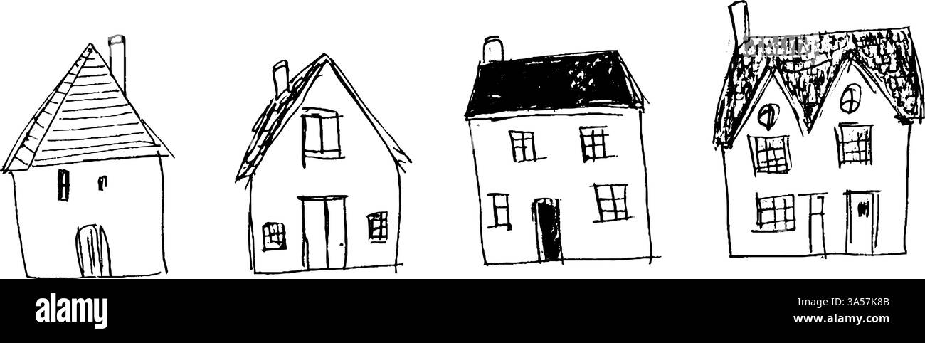 Collection of Hand-Drawn Houses Stock Vector Image & Art - Alamy