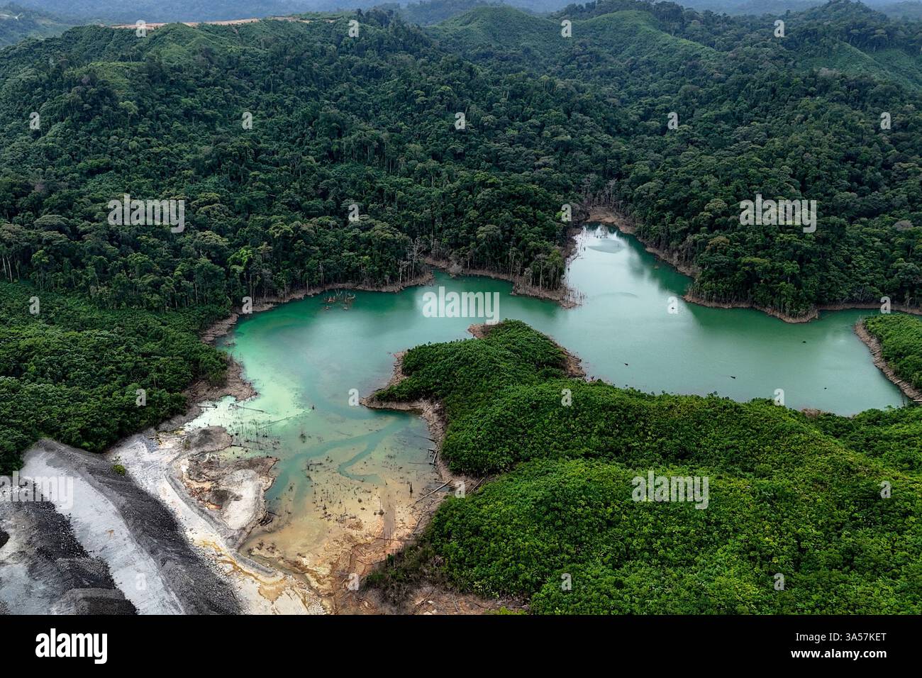 A tailing pond sits in the Cobre Panamá copper mine, owned by Canada's First Quantum Minerals ...