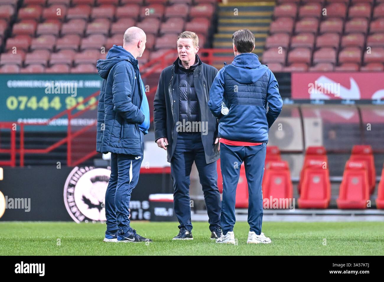 Glasgow, Scotland, UK. 21st March, 2025. Raith Rovers manager Barry ...
