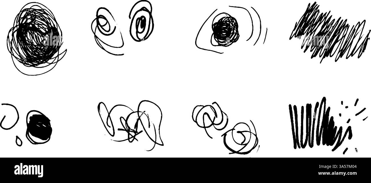 Collection of Abstract Black Ink Doodles Stock Vector Image & Art - Alamy