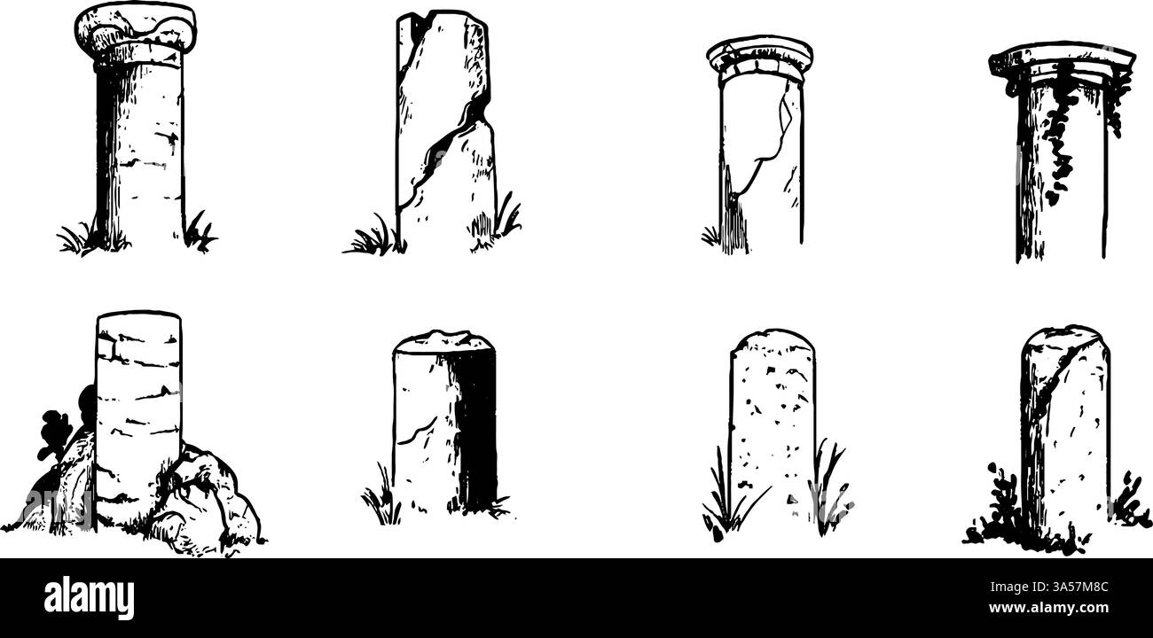 Collection of Decorative Stone Pillars Stock Vector Image & Art - Alamy
