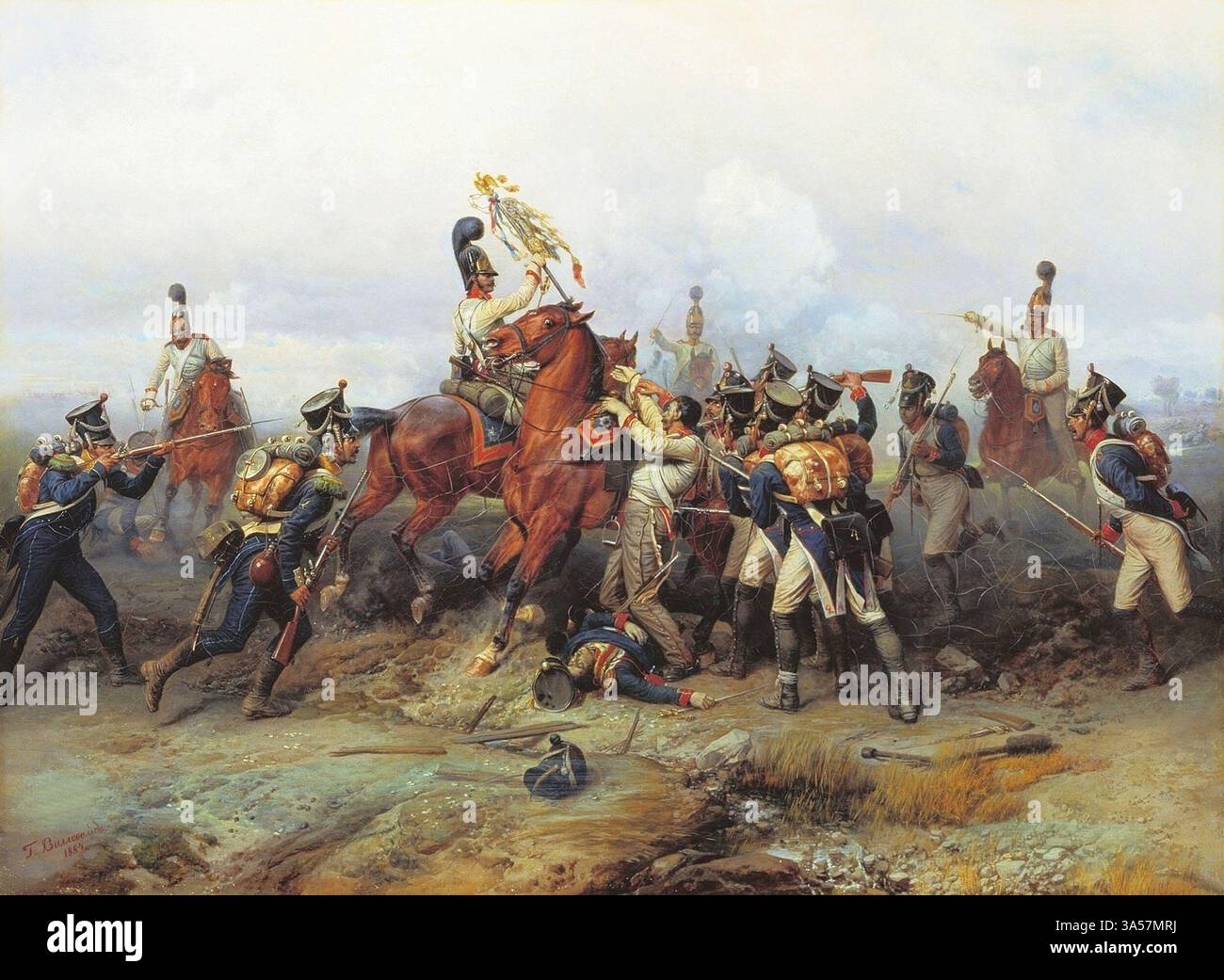 Capture of a French regiment's eagle by the cavalry of the Russian ...