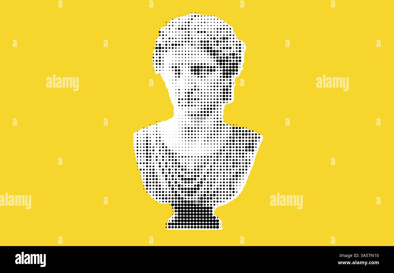 Stylized Classical Bust on Yellow Background Stock Vector Image & Art ...