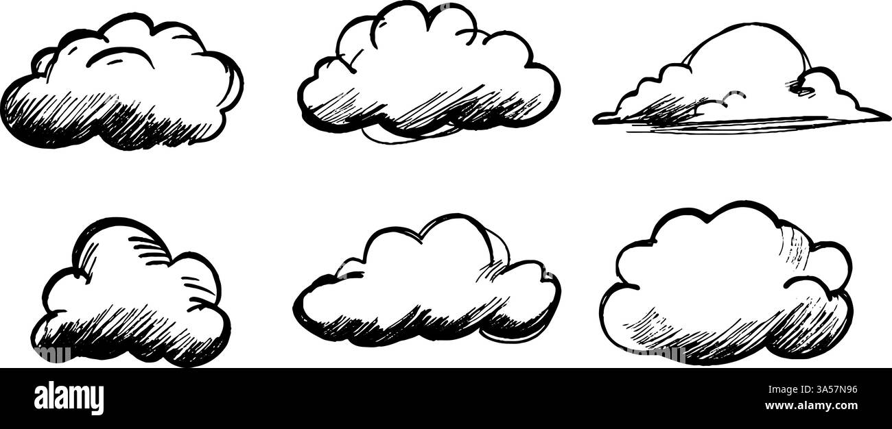 Hand-Drawn Cloud Illustrations Stock Vector Image & Art - Alamy