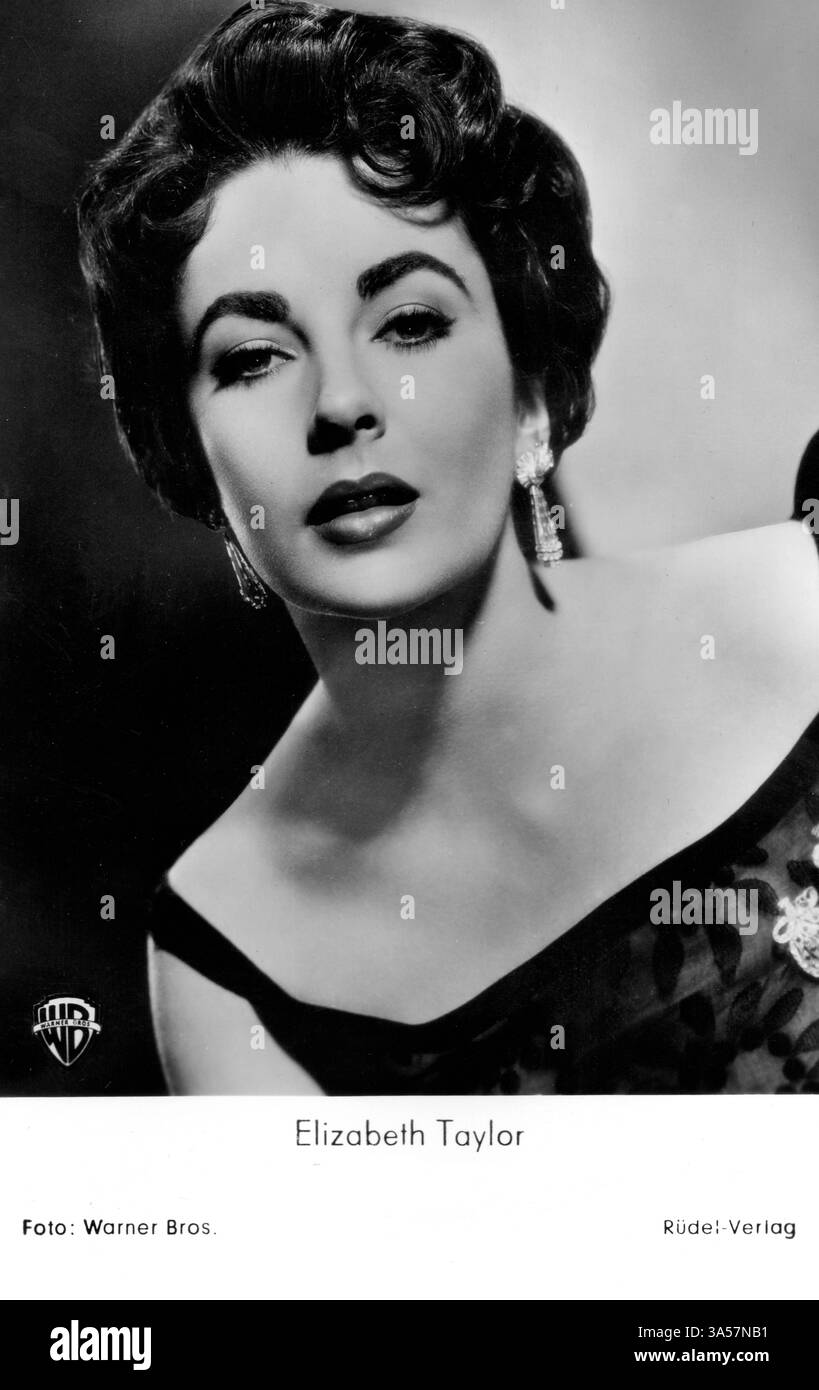 An antique postcard featuring English-American actress Elizabeth Taylor ...