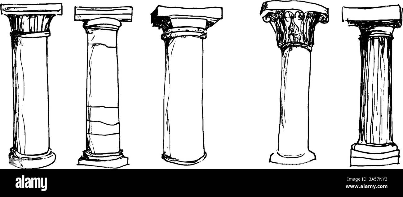 Variety of Architectural Columns in Classical Styles Stock Vector Image ...