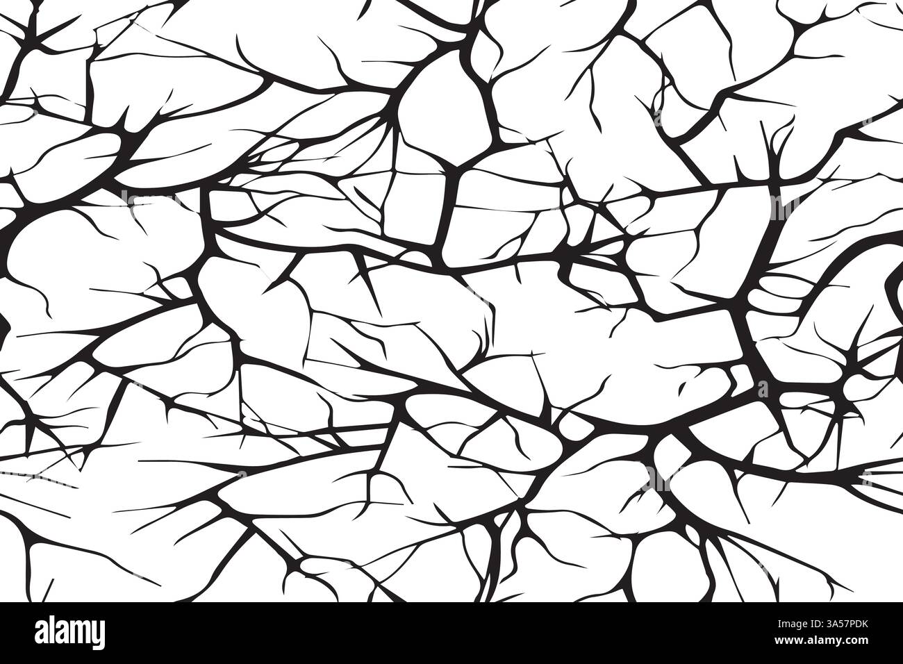 Black and white illustration of brain neurons. The concept of the ...