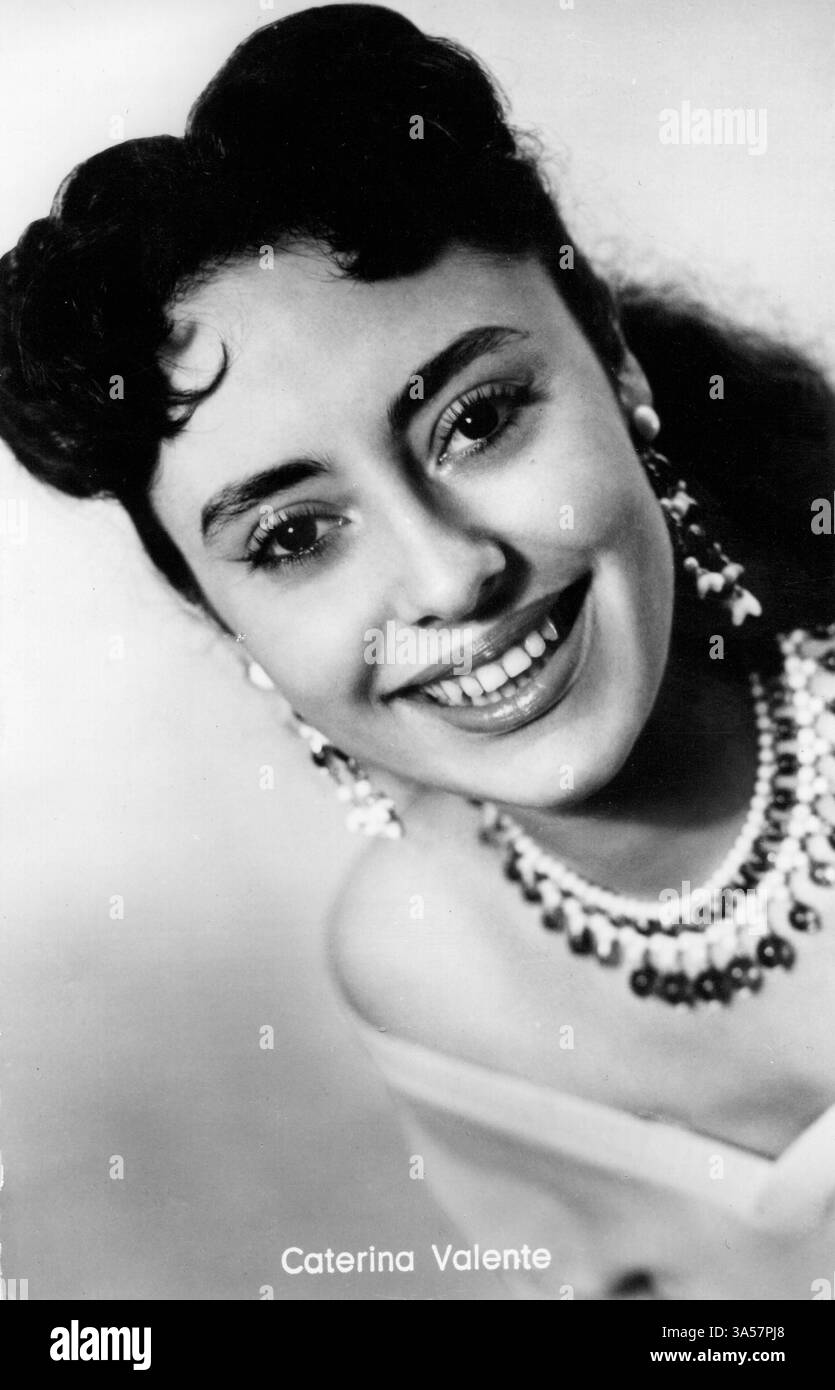 An antique postcard featuring Italian singer Caterina Valente ...