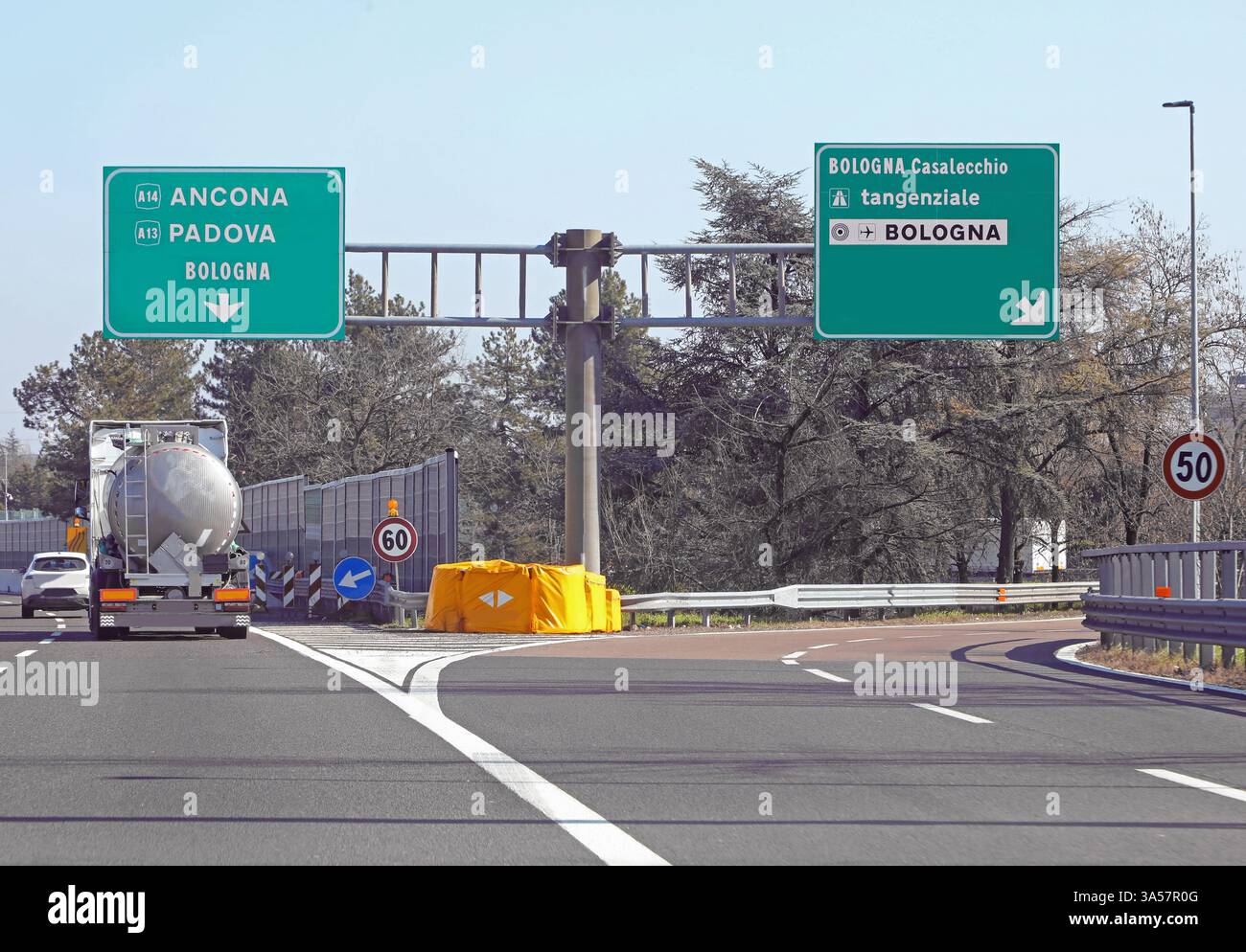 Highway called A1 Autostrada junction in central italy to reach various ...