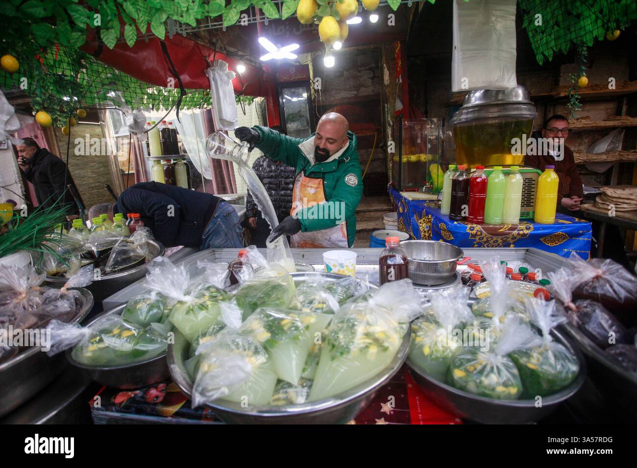 March 21, 2025, Nablus, West Bank, Palestine: A Palestinian vendor ...