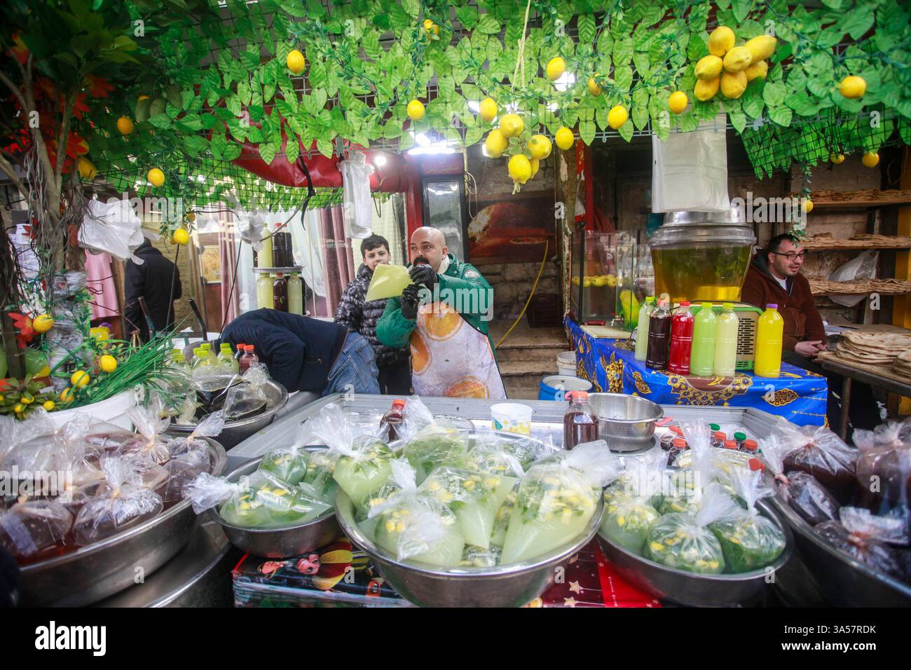 March 21, 2025, Nablus, West Bank, Palestine: A Palestinian vendor ...