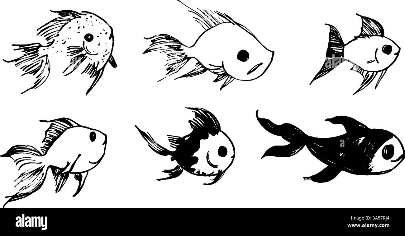 Hand-Drawn Fish Illustrations Collection Stock Vector Image & Art - Alamy