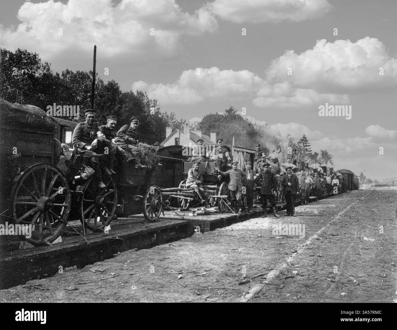 World War 1 German soldiers relaxing troop supplies train France WW1 ...