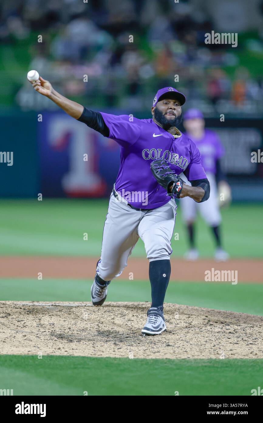 Surprise, AZ. USA; Colorado Rockies pitcher Diego Castillo (63 ...