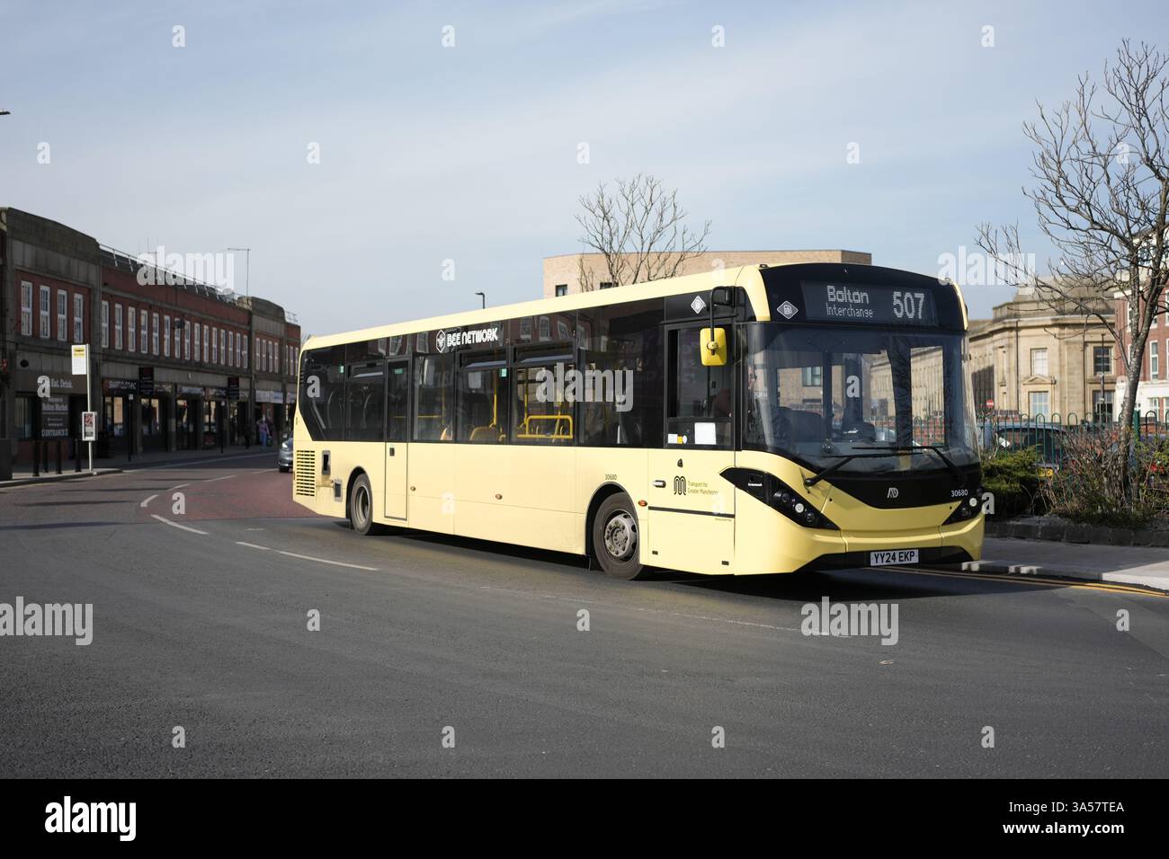 A Bolton single decker bus pictured in the city centre Stock Photo - Alamy