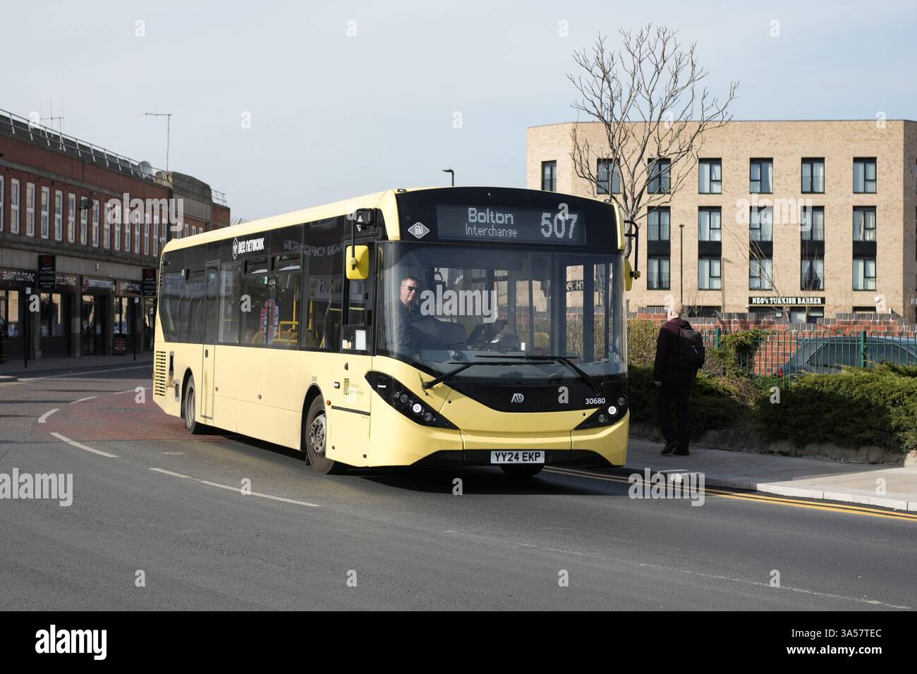 A Bolton single decker bus pictured in the city centre Stock Photo - Alamy