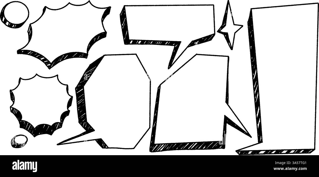 Retro comic speech balloon set text frames. Vector art includes vintage ...