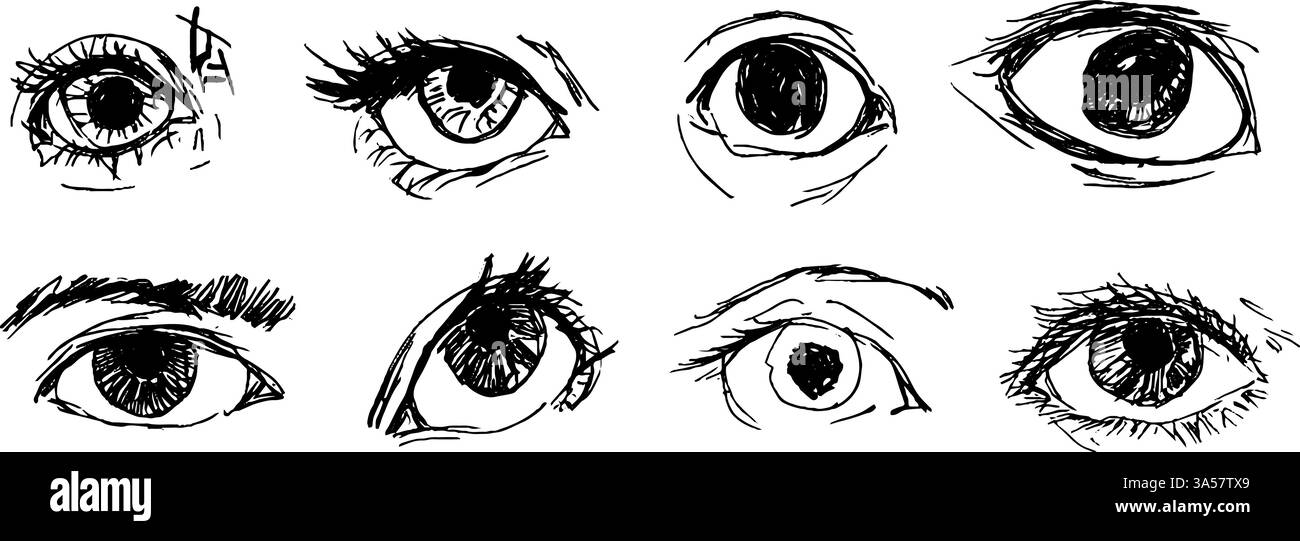 Artistic Hand-Drawn Eyes Collection Stock Vector Image & Art - Alamy