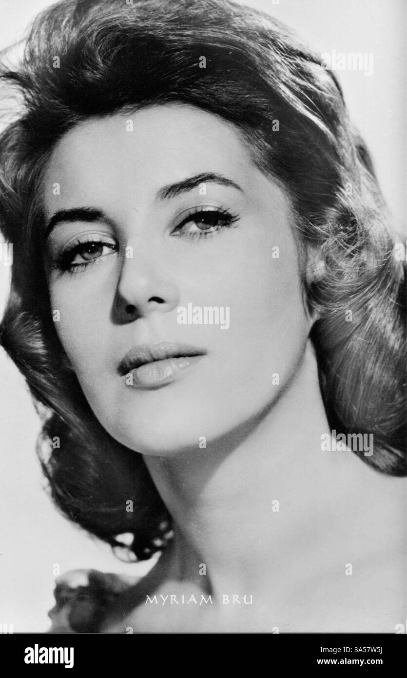 An antique postcard featuring French film actress Myriam Bru, published ...