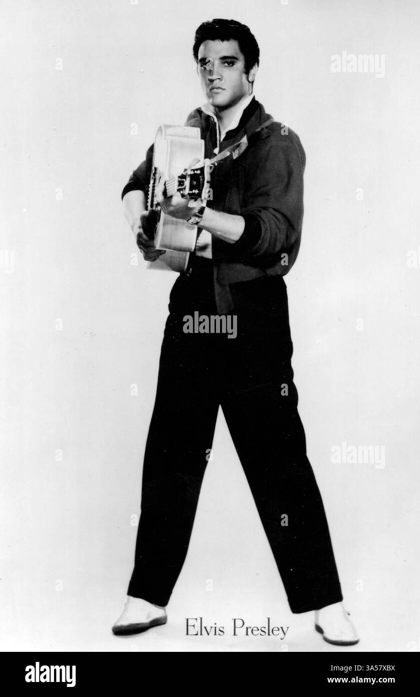 An antique postcard featuring American singer and actor Elvis Aaron ...