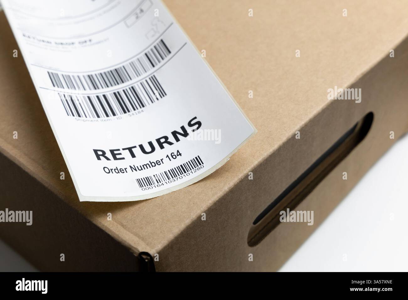 Return label with barcode for returning a parcel. Copenhagen, Denmark ...