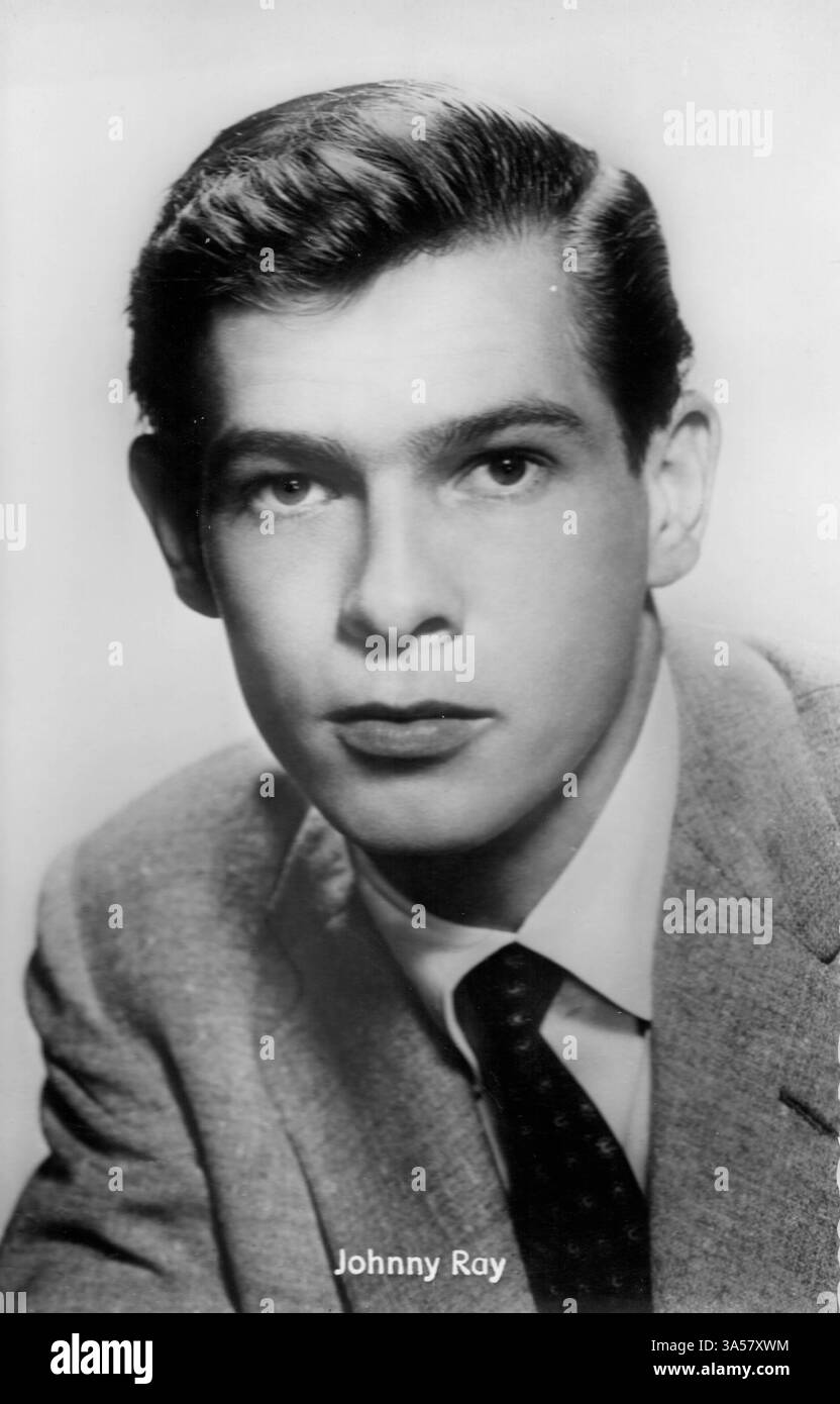 An antique postcard featuring American singer Johnny Ray, published in ...