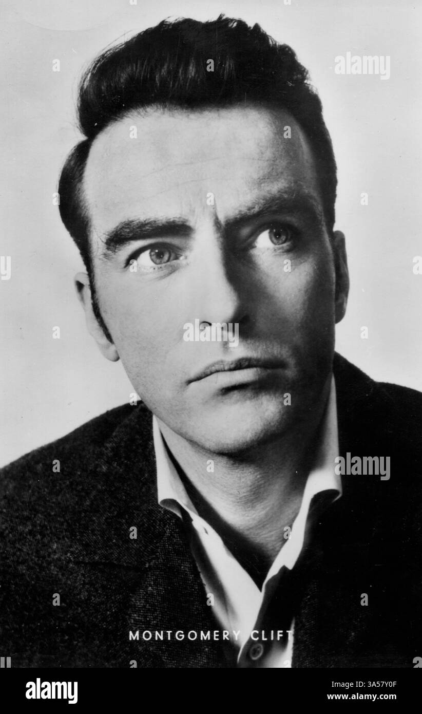 An antique postcard featuring American actor Montgomery Clift ...
