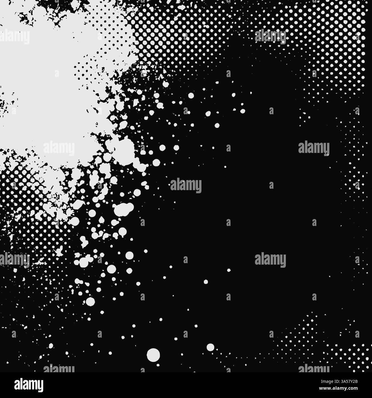 Vector halftone background with distress effects and rough brush ...