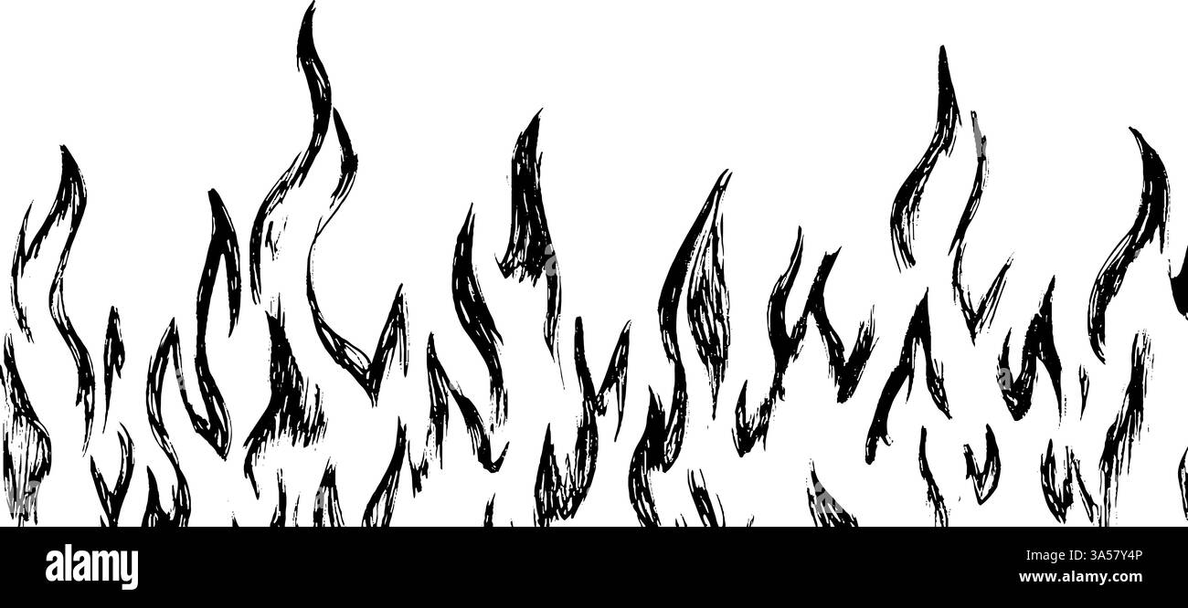 A stylized illustration of flames, featuring various shapes and sizes ...