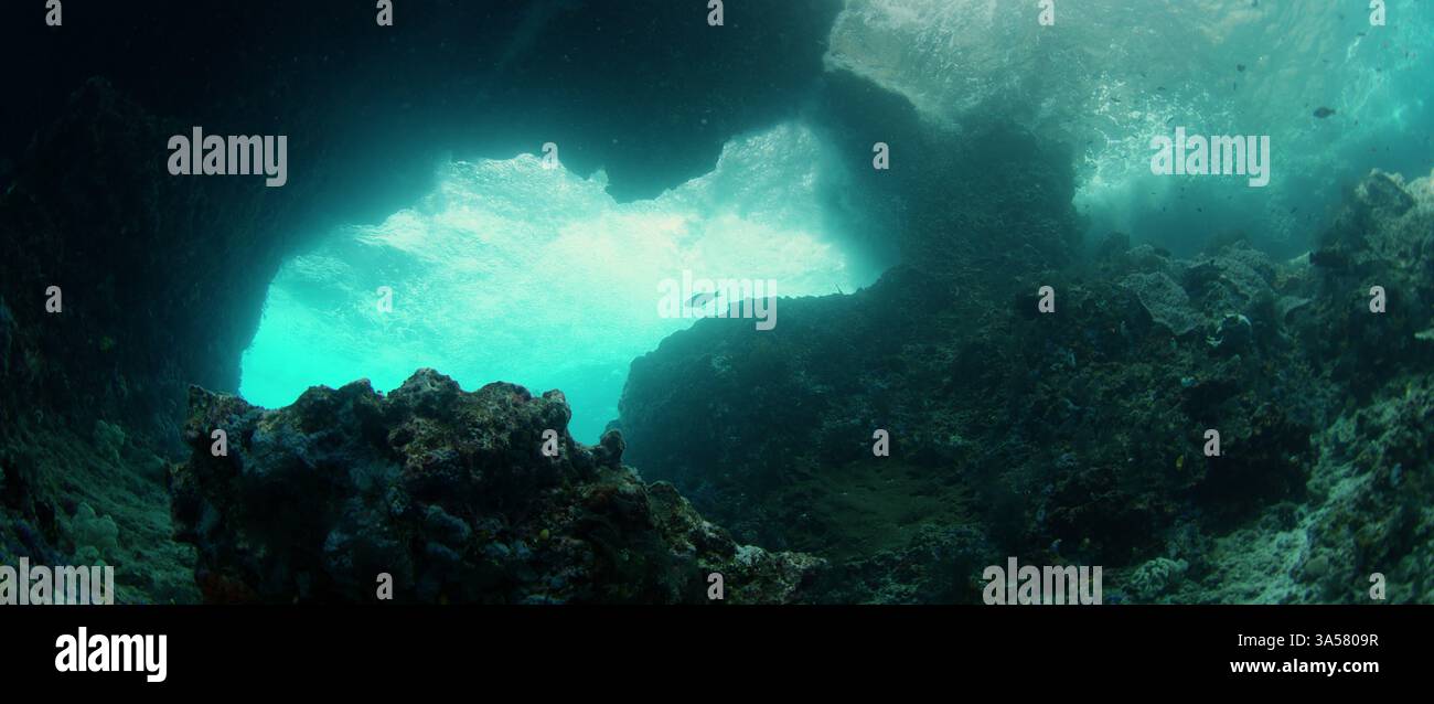 Dangerous reef with strong waves, Raja Ampat, Indonesia, slow motion ...