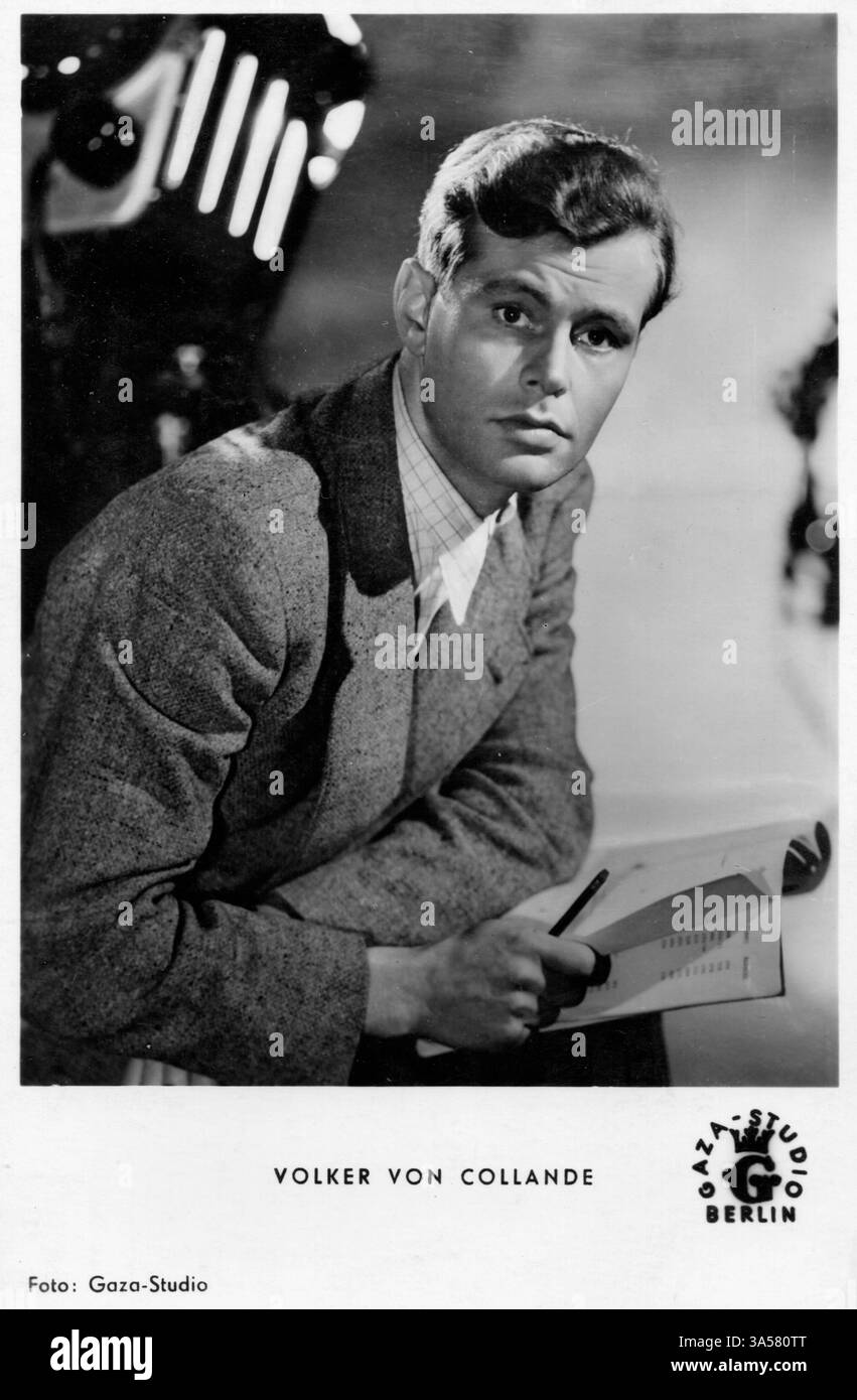 An antique postcard featuring German actor and film director Volker von ...