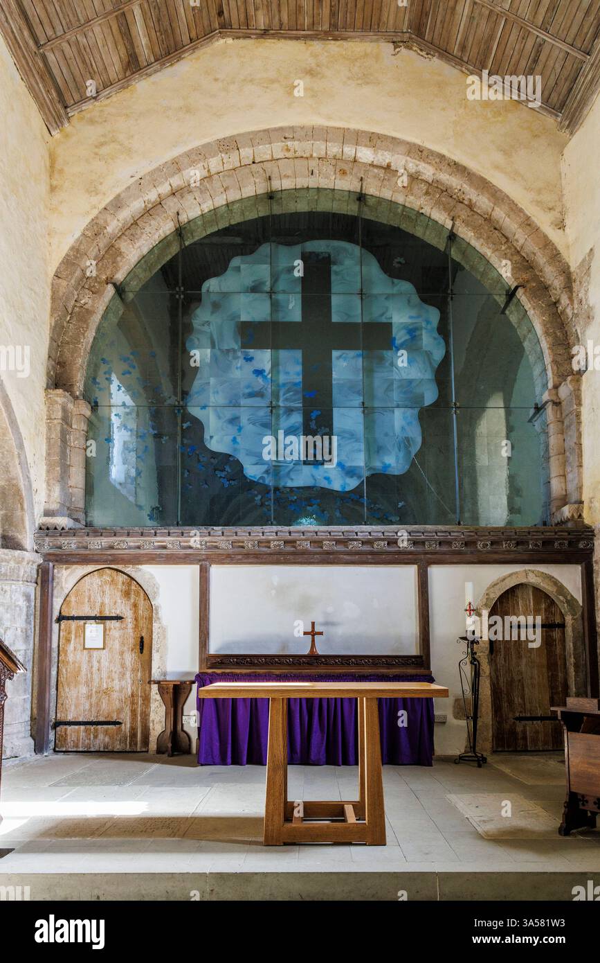 The altar and pulpitum screen in Ewenny Church and Priory; Bridgend ...