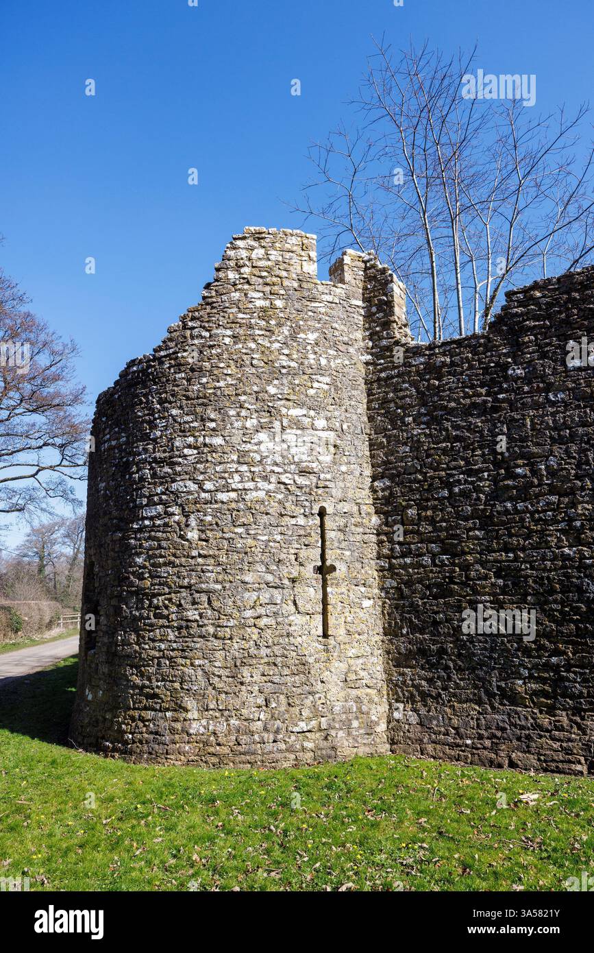 Tower in the fortified wall surrounding Ewenny Priory; Bridgend; Wales ...