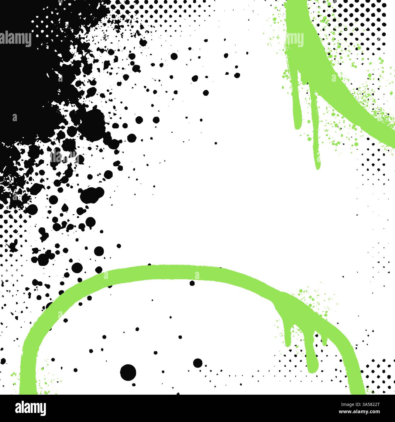 Vector halftone background with rough brush strokes and spray effects ...