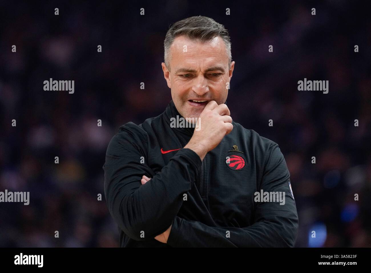 Toronto Raptors head coach Darko Rajakovic walks on the sideline during ...