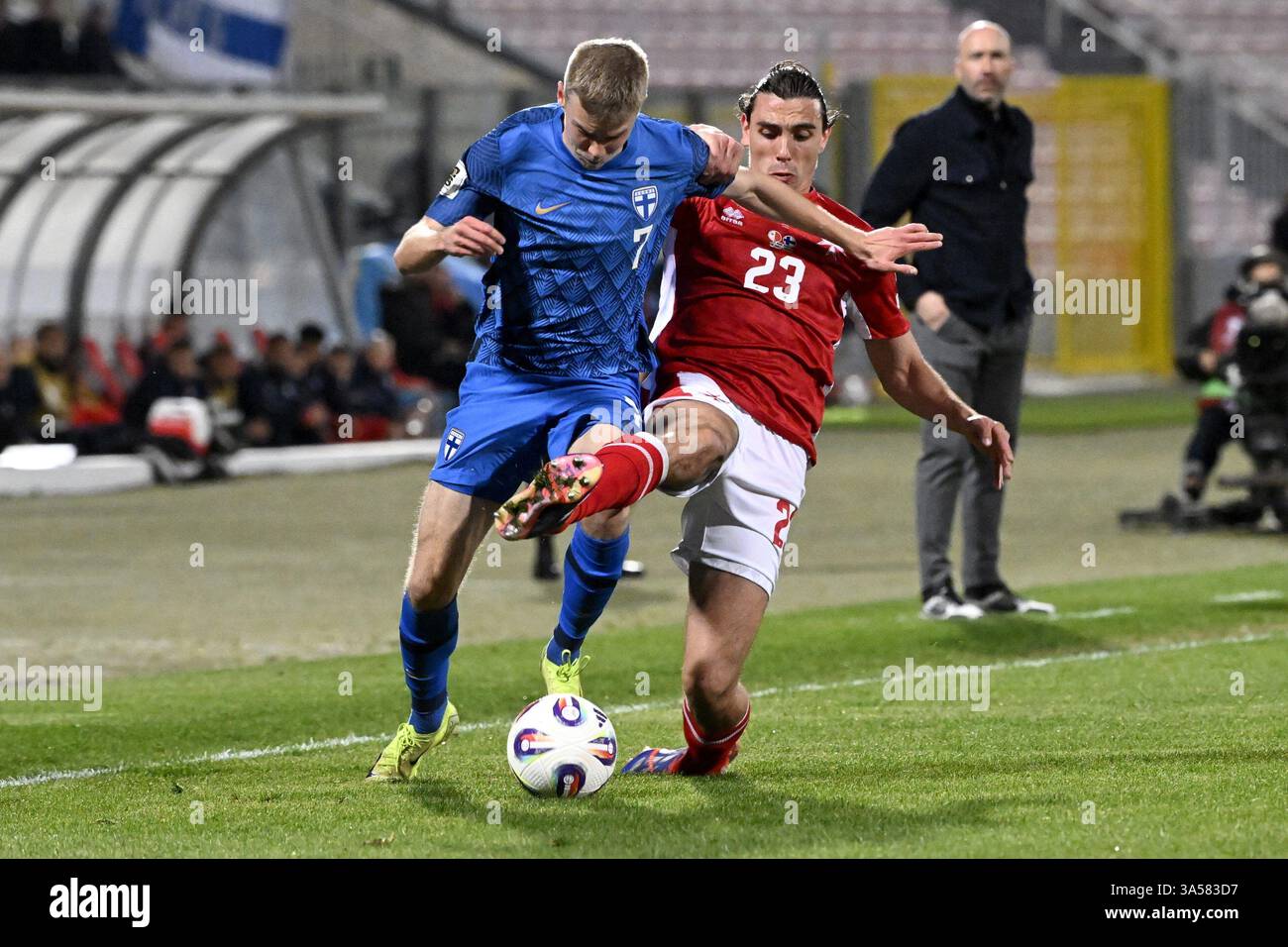 Valletta, Malta. 21st Mar, 2025. Oliver Antman of Finland (left) and ...