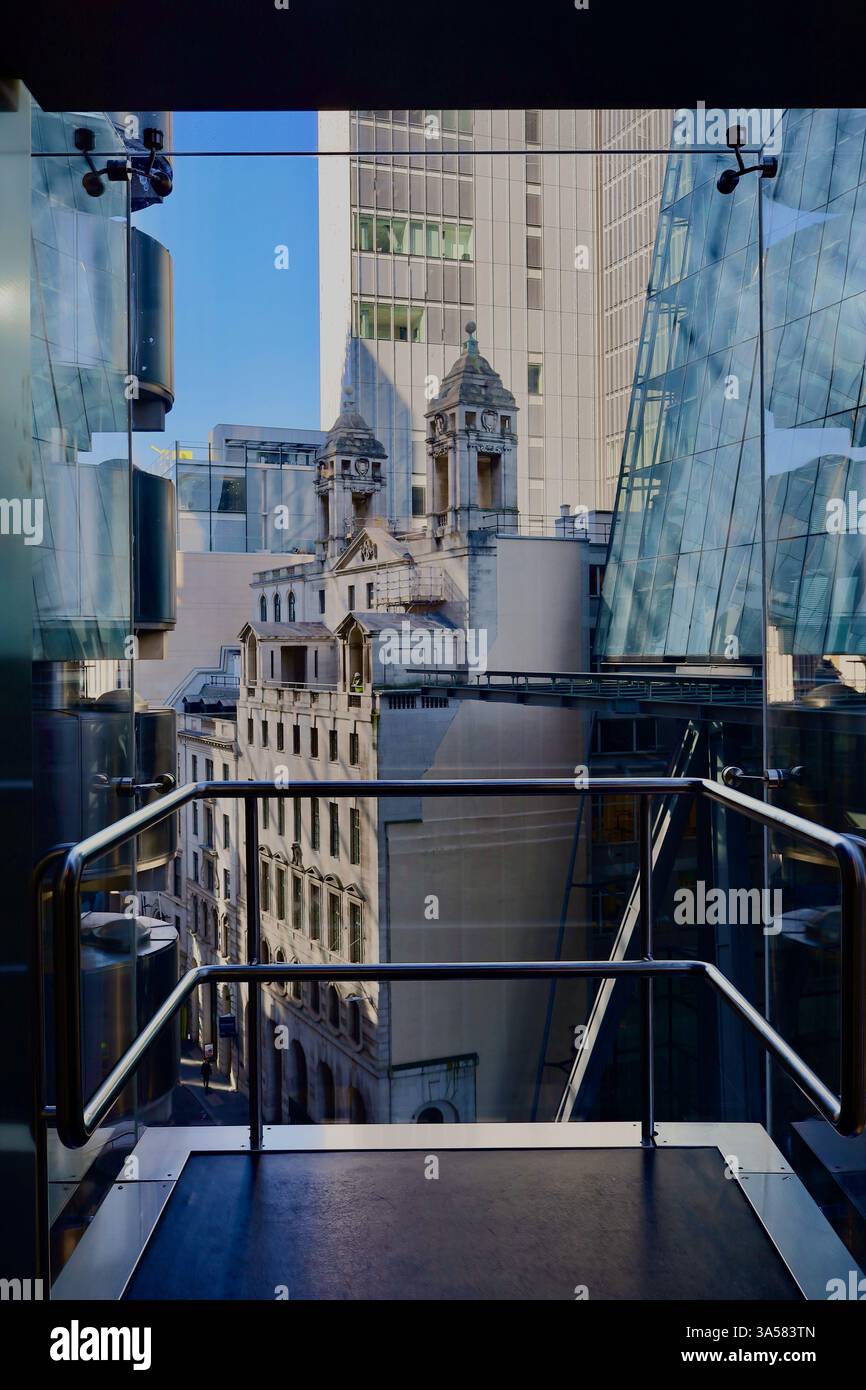 View from within glass elevator, Lloyds' Building (1 Lime St), City of ...