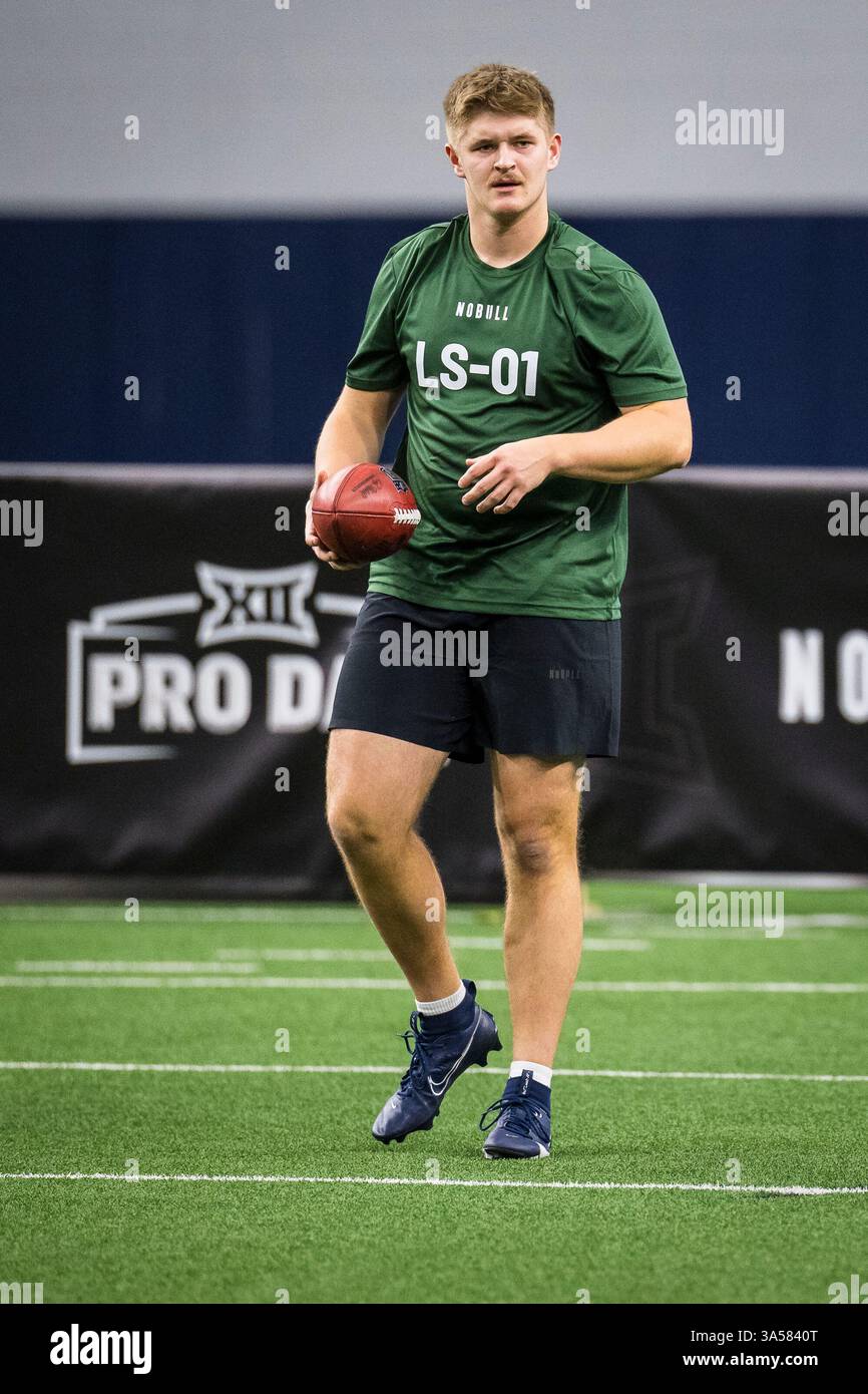 West Virginia's Austin Brinkman runs a drill during the Big 12 ...