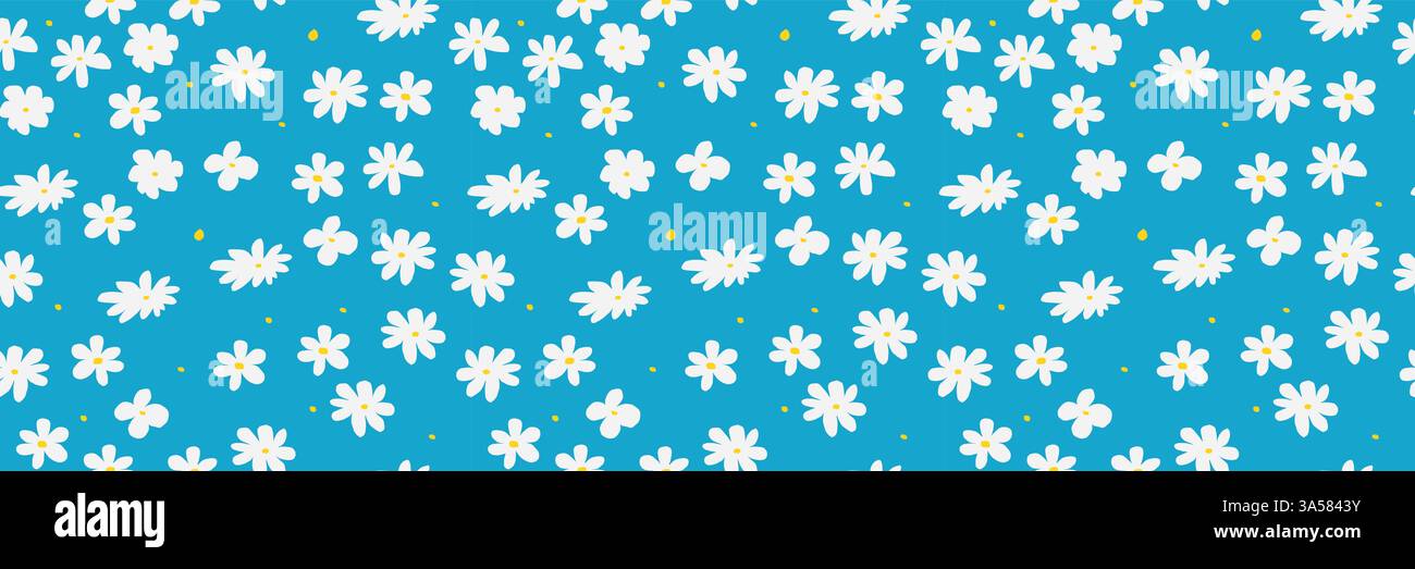 Trendy pattern with naive colours. Seamless banner background with ...