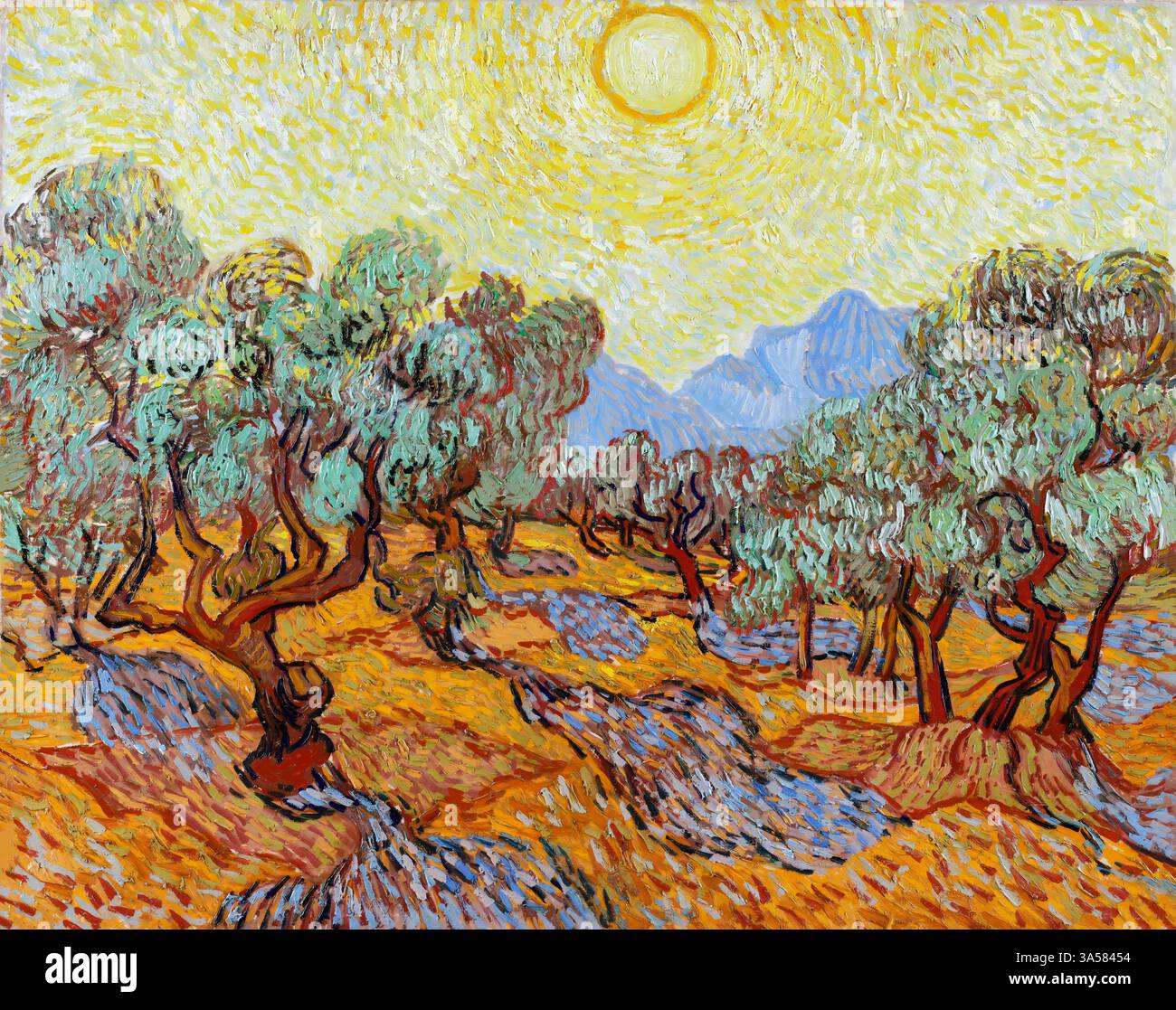 Vincent van Gogh Olive Trees 1889 Post-Impressionist Famous Landscape Painting Public Domain ...