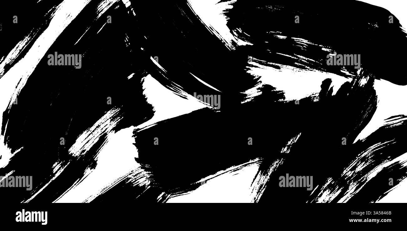 Dynamic Black and White Brush Stroke Pattern Stock Vector Image & Art ...