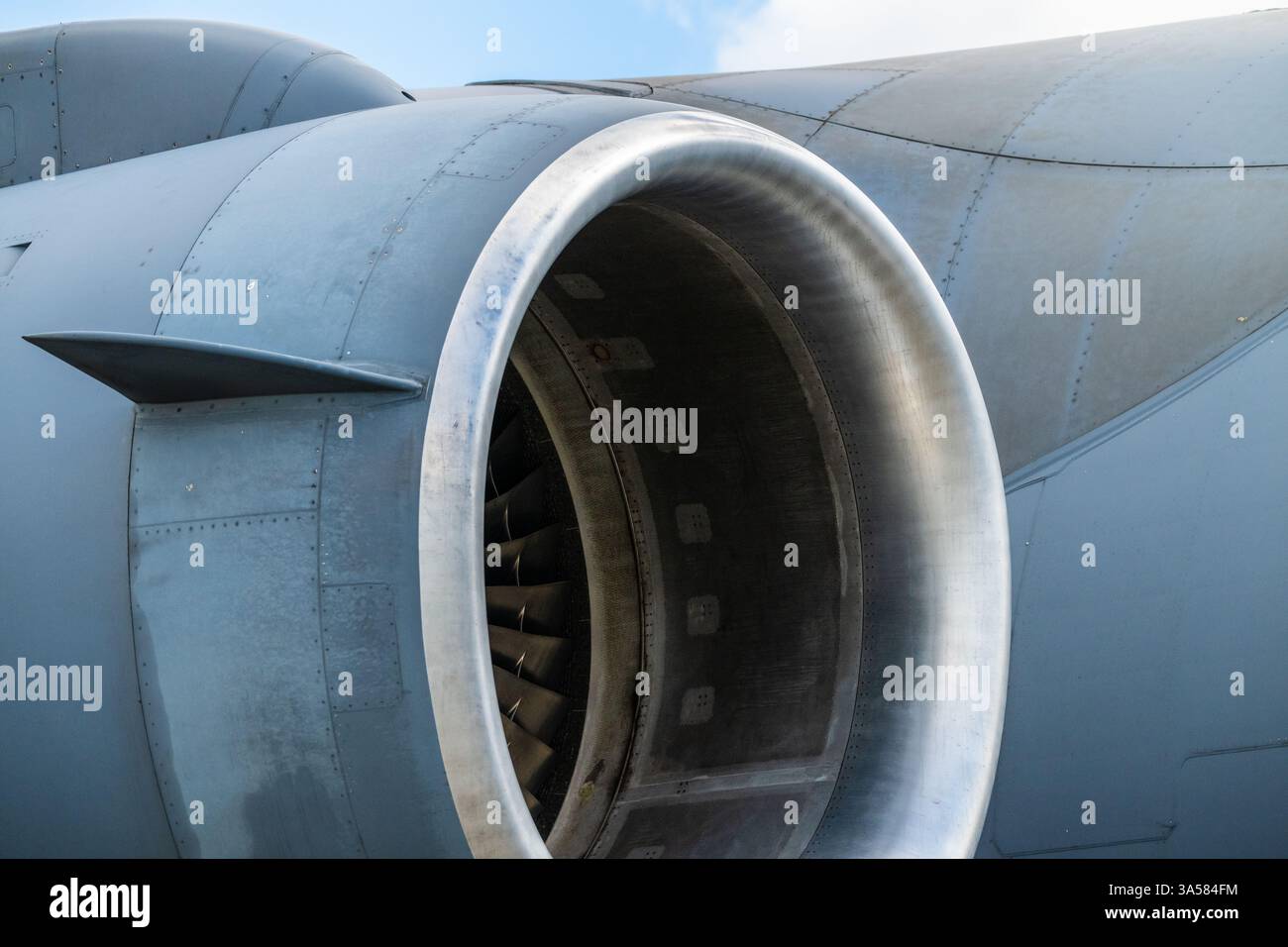 close-up view of jet engine intake and fan blades Stock Photo - Alamy