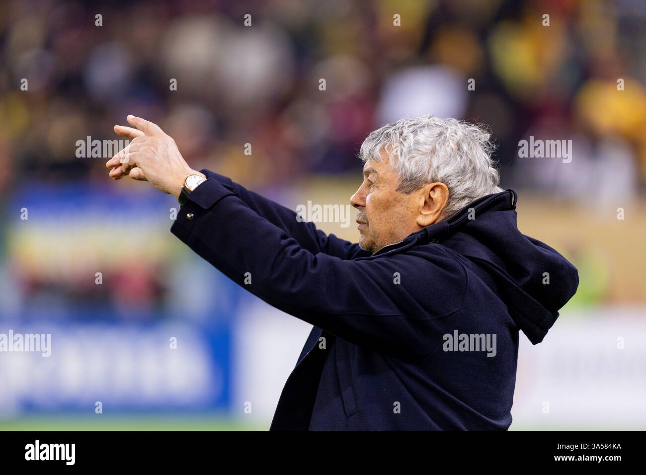 Romania Manager, Mircea Lucescu, during the FIFA World Cup 2026 ...