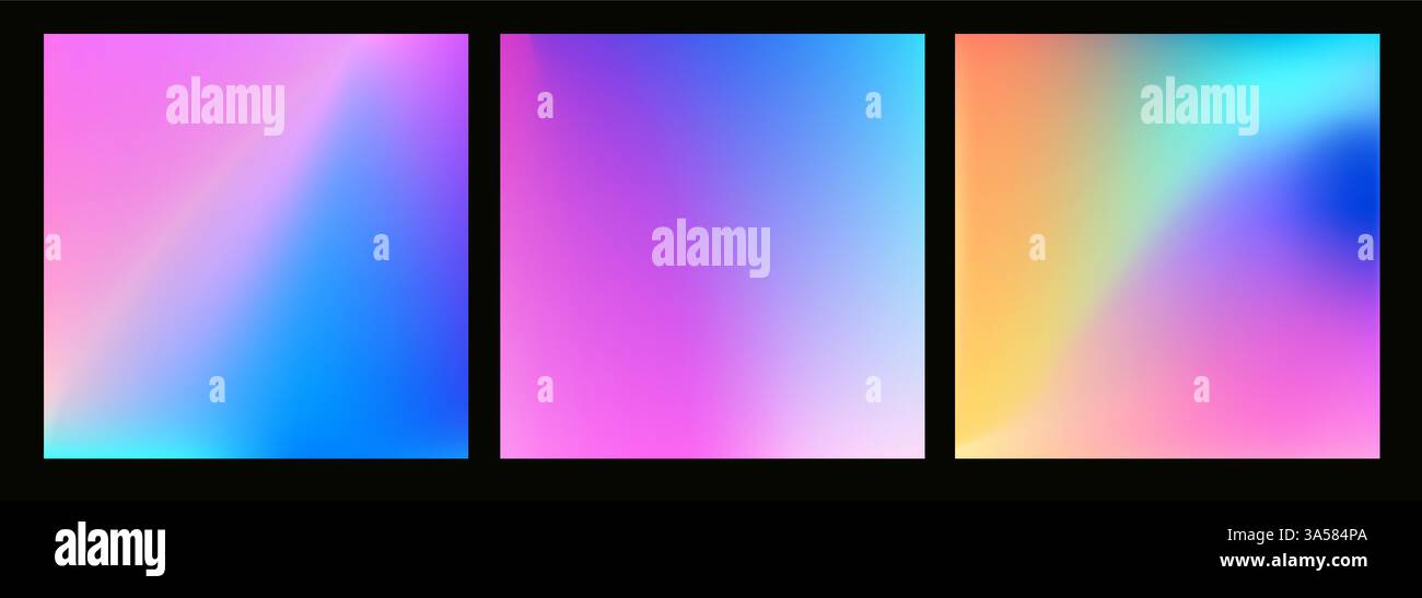 Rainbow background set with gradient colors and ombre texture ...