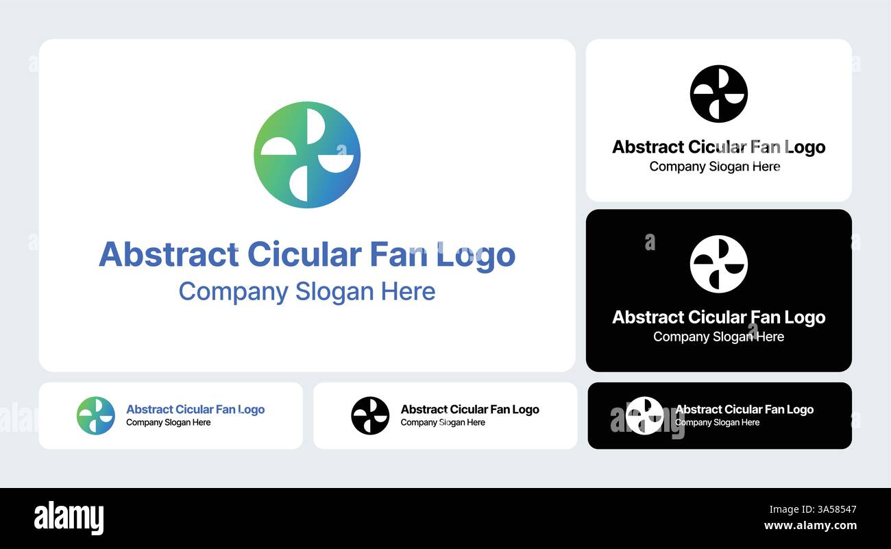 Abstract Circular Fan Logo | Geometric Fan Circle Design Stock Vector ...