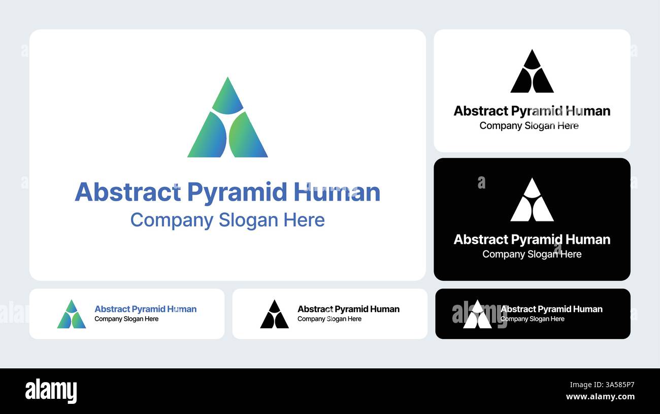 Abstract Pyramid Human Logo | Geometric Human Pyramid Design Stock ...