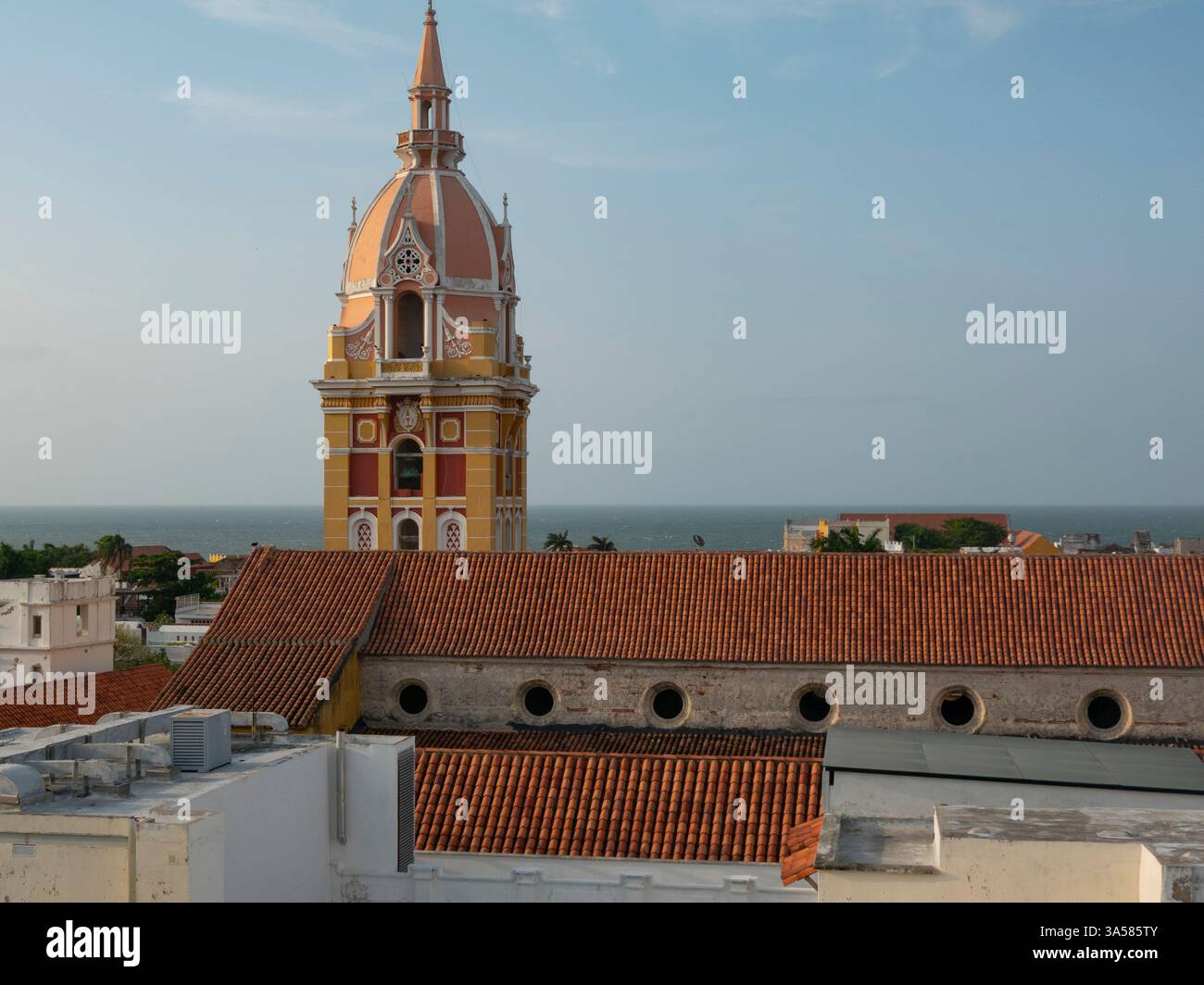 View of the dome of Cartagena Cathedral or Catedral de Santa Catalina de Alejandria, Cartagena ...