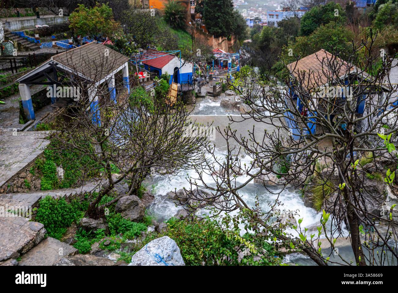 Ras el Maa fountain and washhouse, Chefchaouen, Rif Mountains, Morocco ...