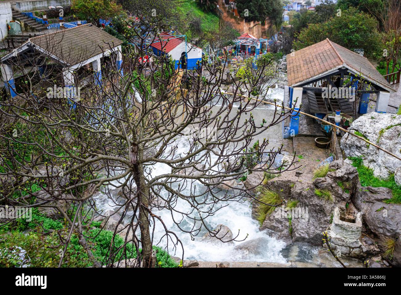 Ras el Maa fountain and washhouse, Chefchaouen, Rif Mountains, Morocco ...
